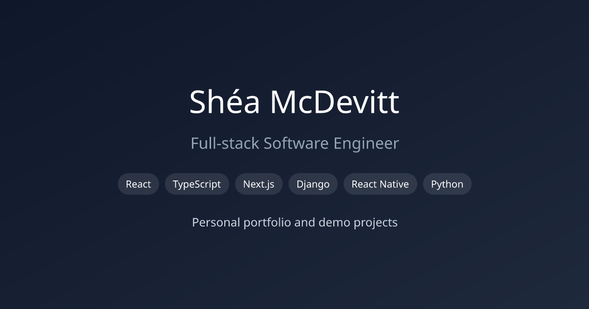 Shéa McDevitt | Full-stack Software Engineer